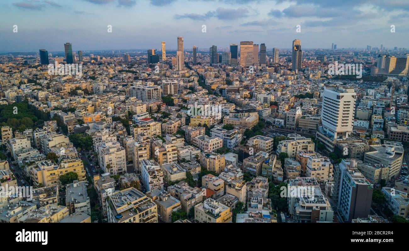 Tel Aviv city center aerial view, Israel Stock Photo - Alamy