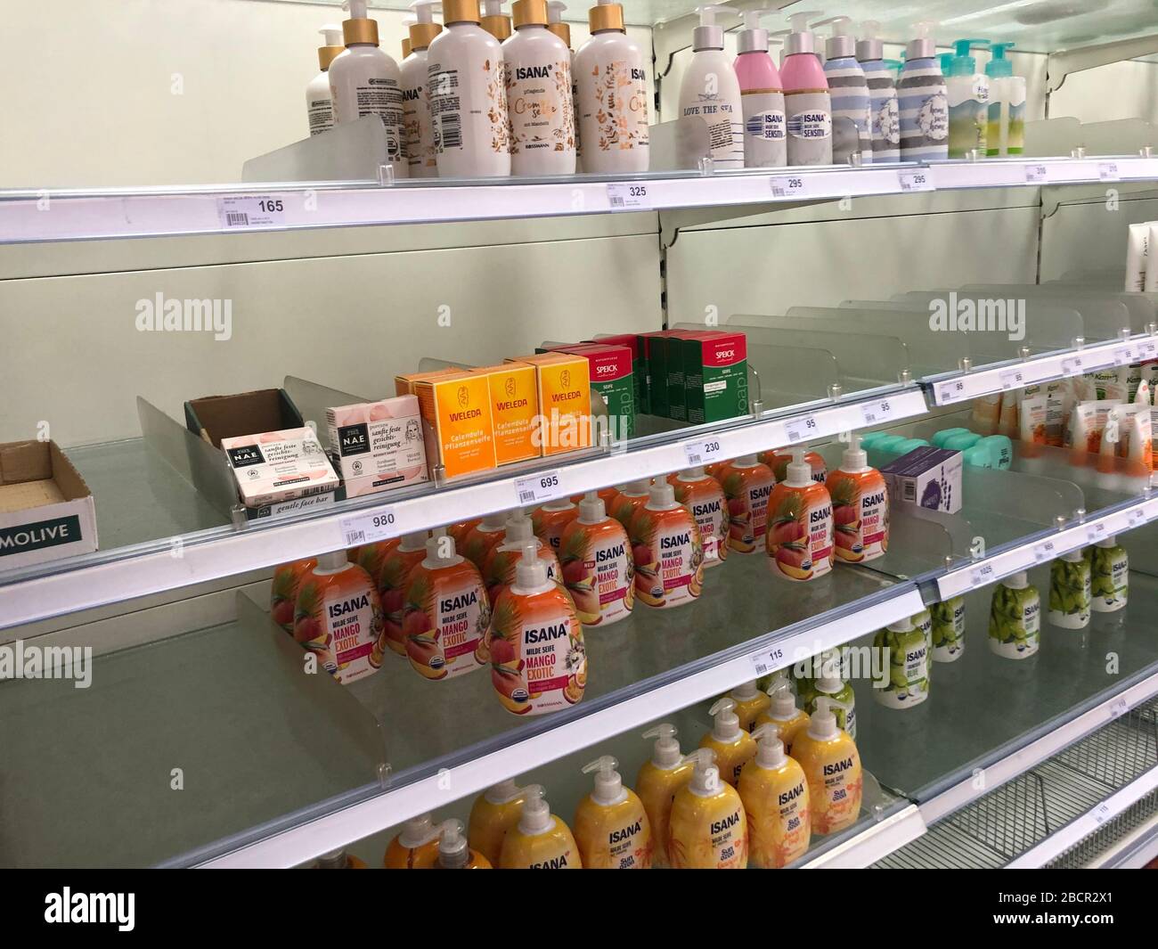 Tirana,Albania.10 March 2020: Hand wash,soaps, SOLD OUT at supermarket ...