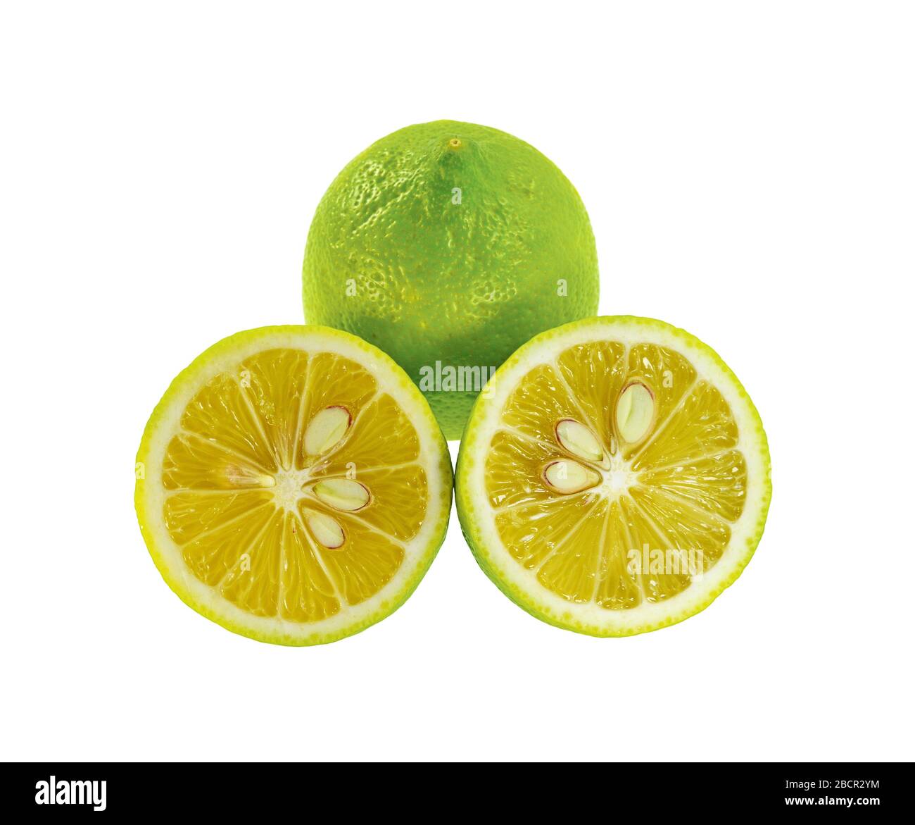 Sliced lime fruit isolated on white background Stock Photo - Alamy