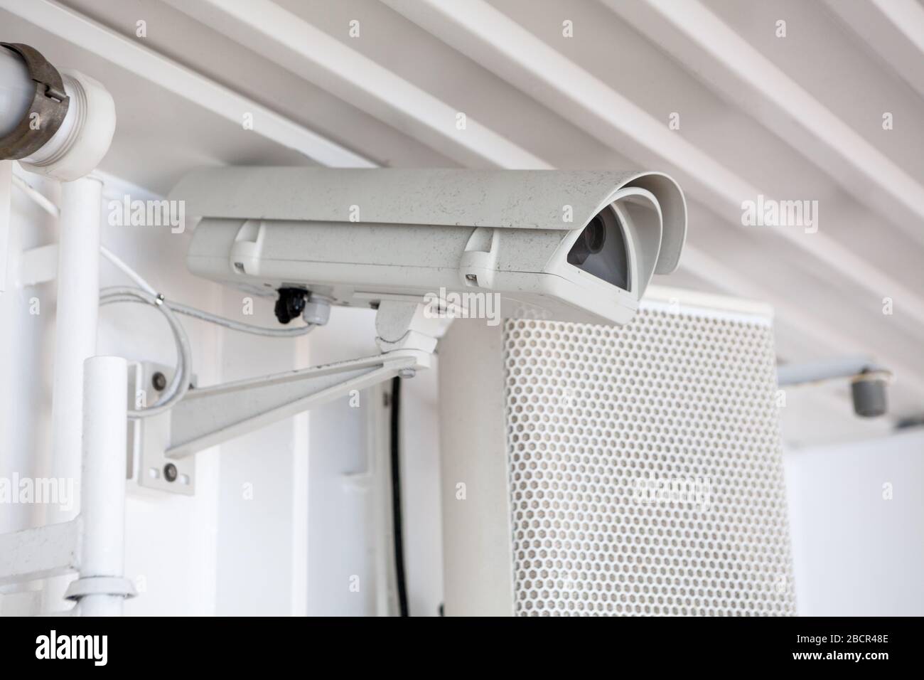 CCTV security camera installed in ship board for monitoring and ...