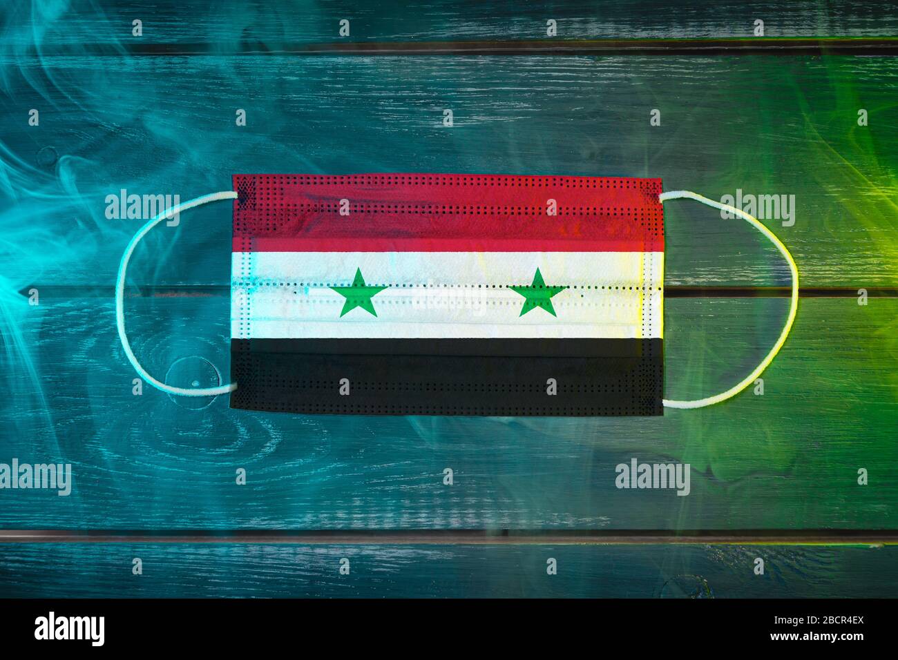 Medical mask for protection against airborne diseases, painted in the ...