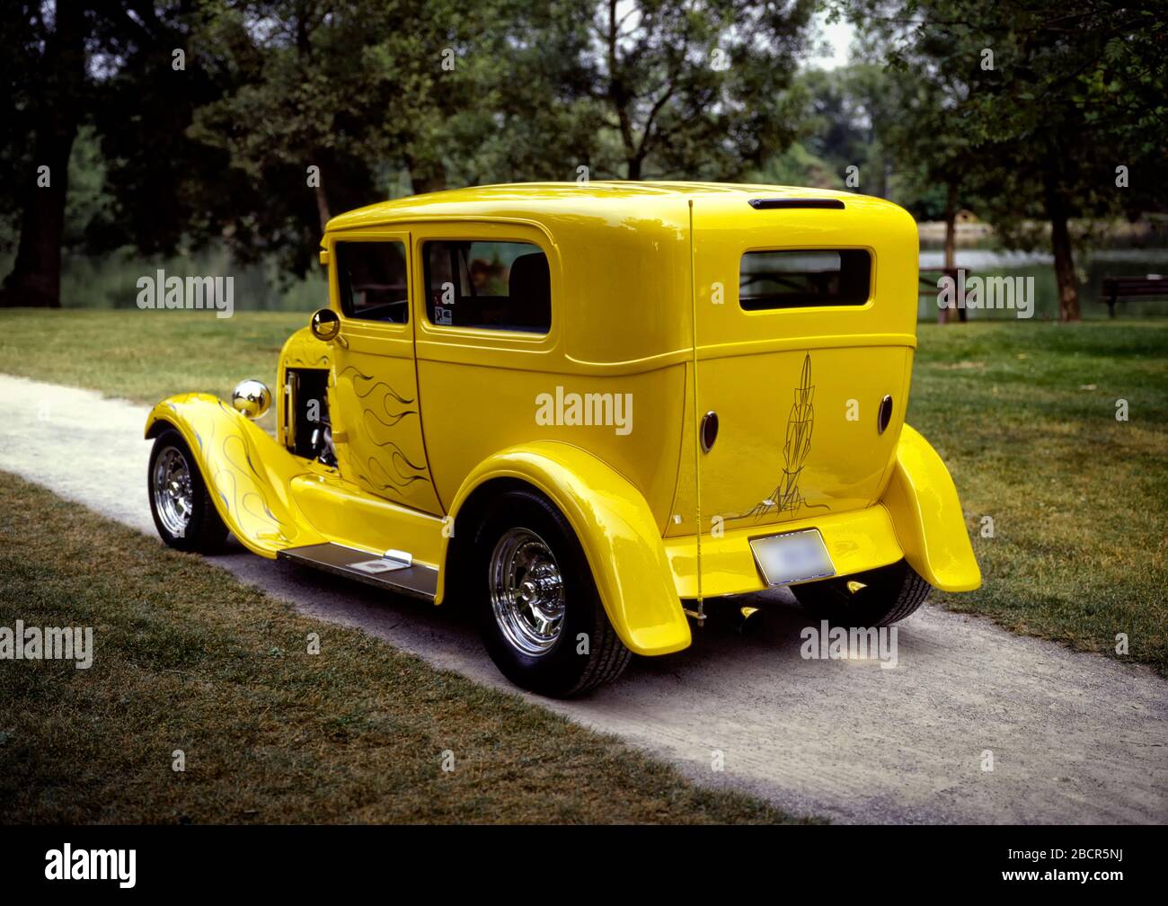 1928 Ford Custom 2 Door Street Rod.Rear view Stock Photo - Alamy