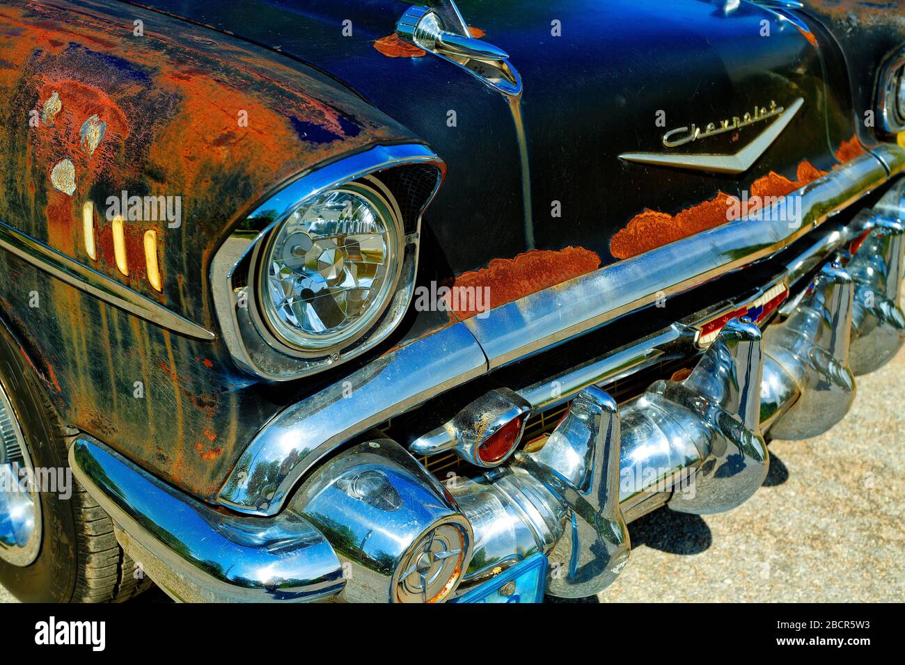 1957 Chevrolet Bel Air Rat Rod 4 Door Hard top Stock Photo - Alamy