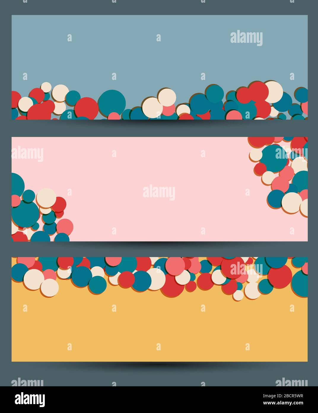 Horizontal wide layout banner set. Flatlay template. Flat lay abstract ...