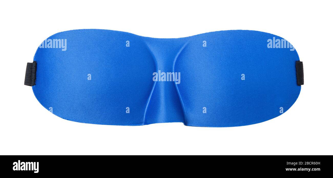 Blue sleep mask isolated on white background Stock Photo - Alamy