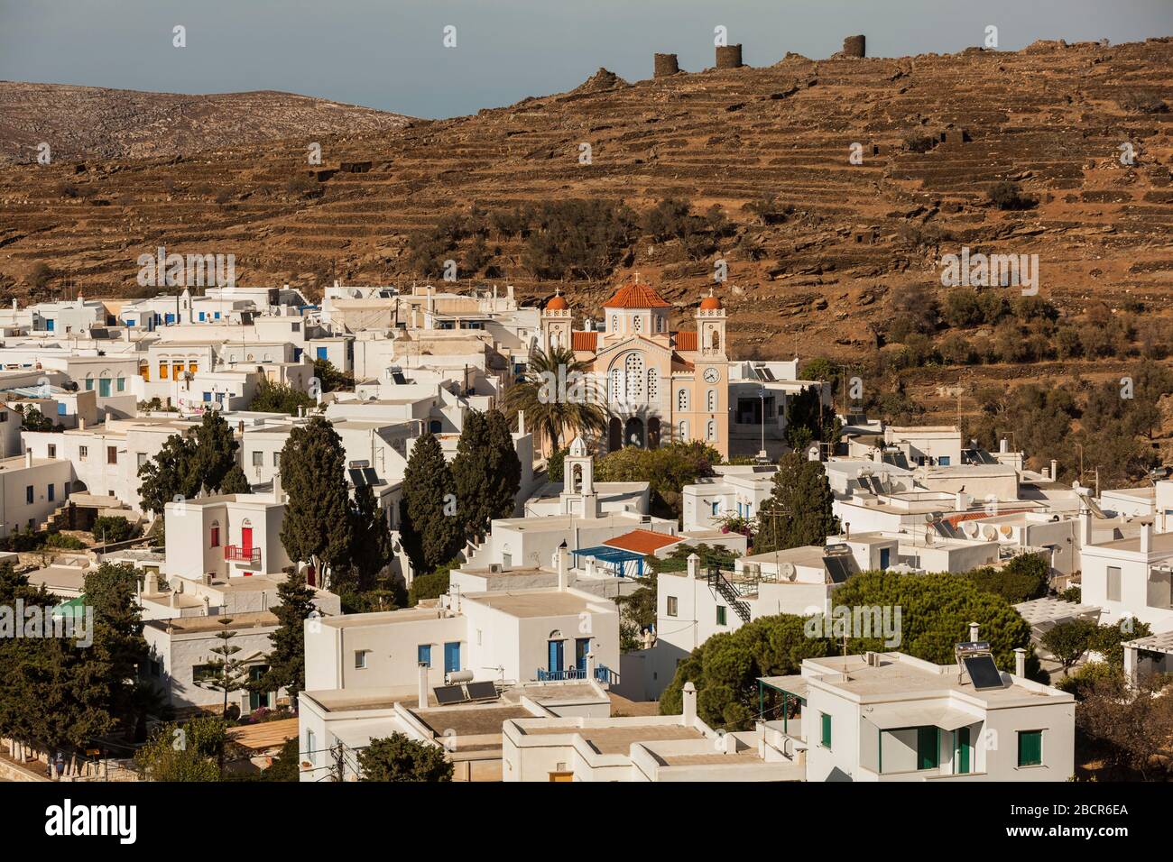 Greece, Cyclades archipelago, Tinos: Pyrgos village is built in the ...