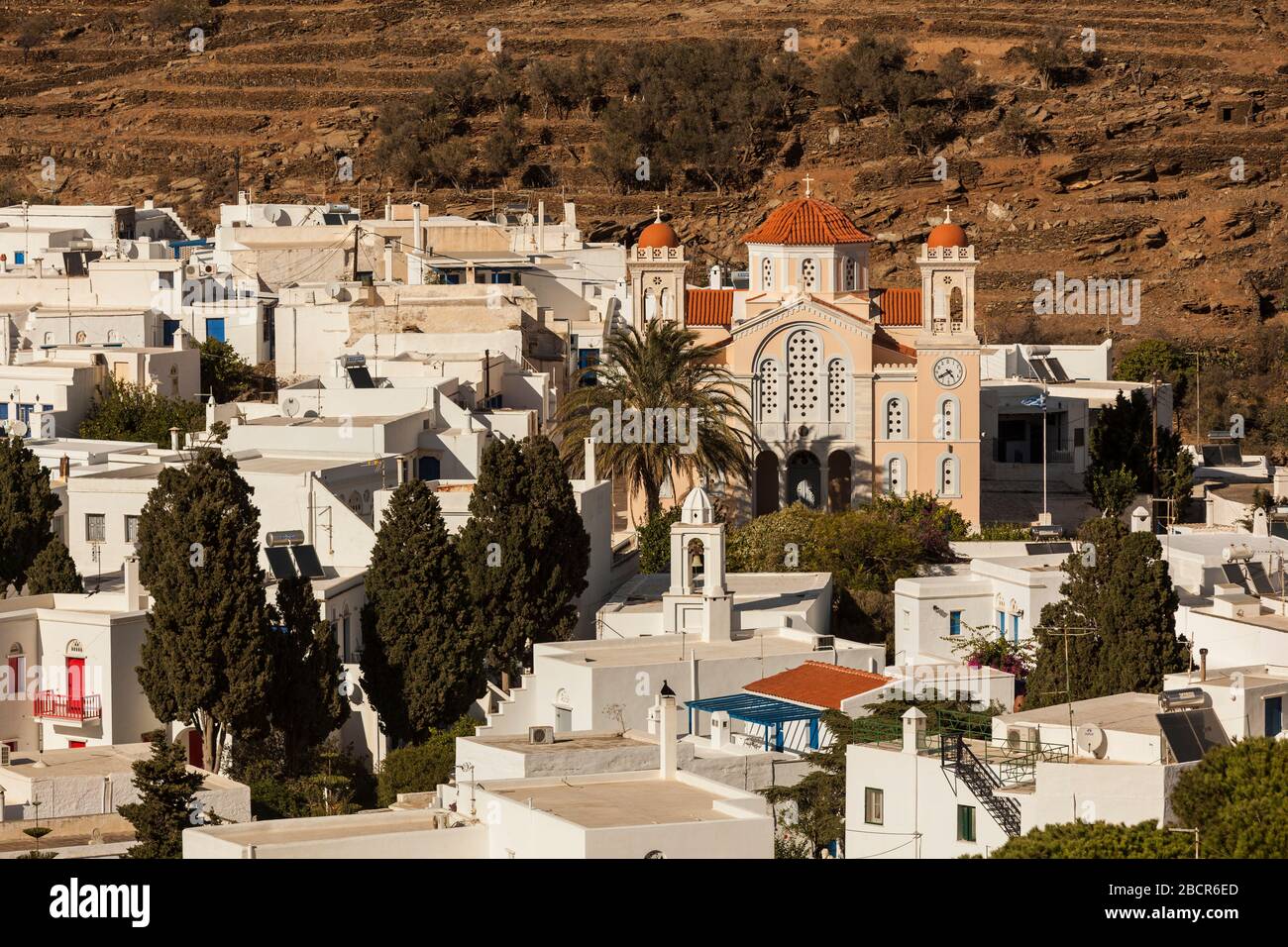 Greece, Cyclades archipelago, Tinos: Pyrgos village is built in the ...