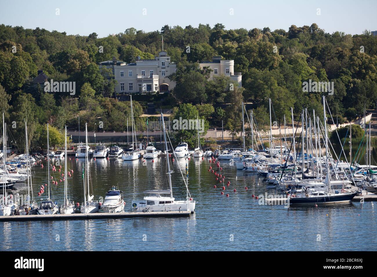 STOCKHOLM, SWEDEN-JUN, 2018: Yellow building of Embassy of Italy is on ...