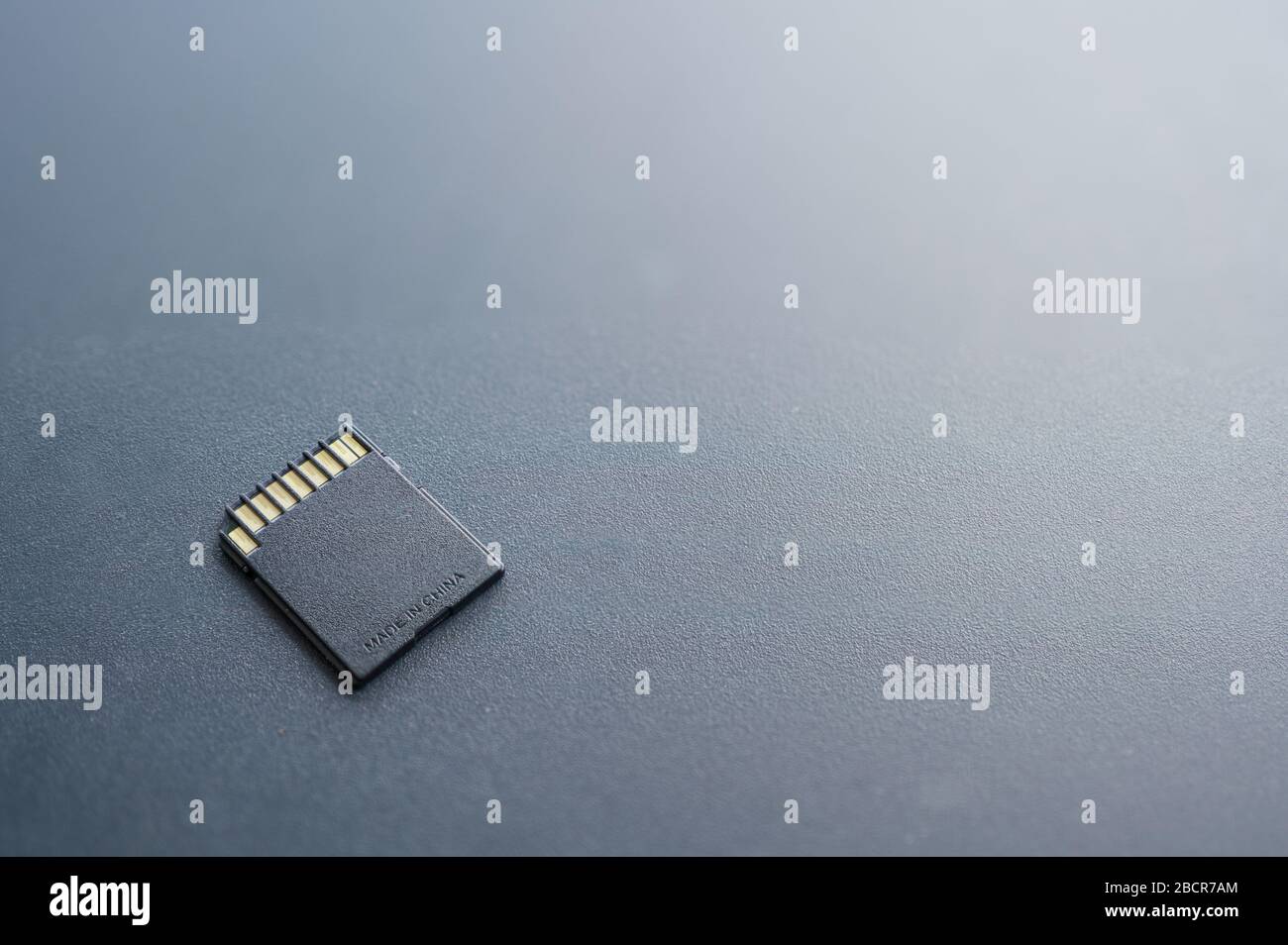 Black memory SD card with the text made in china Stock Photo - Alamy