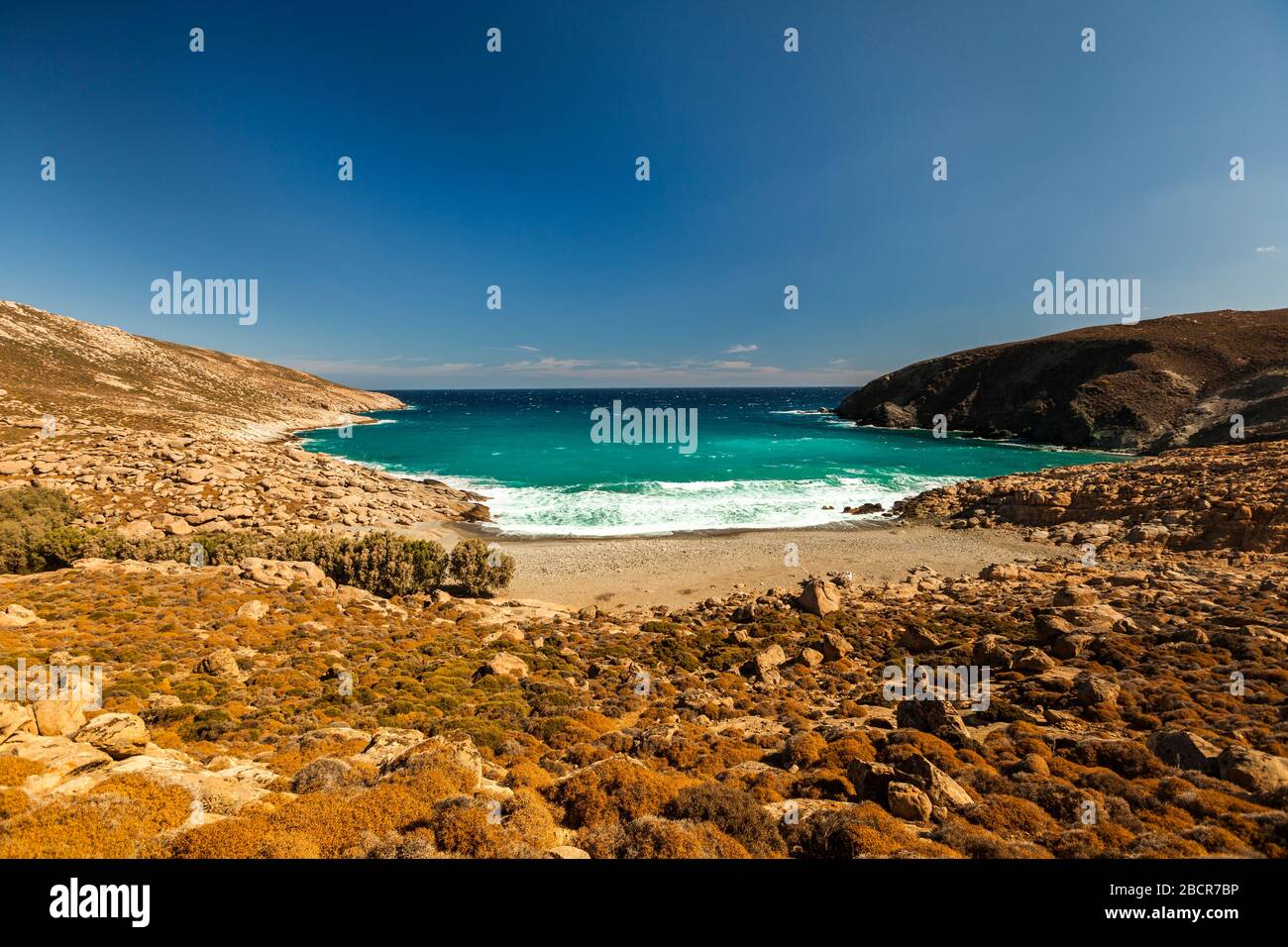 Greece, Cyclades archipelago, Tinos: Livada beach Stock Photo - Alamy