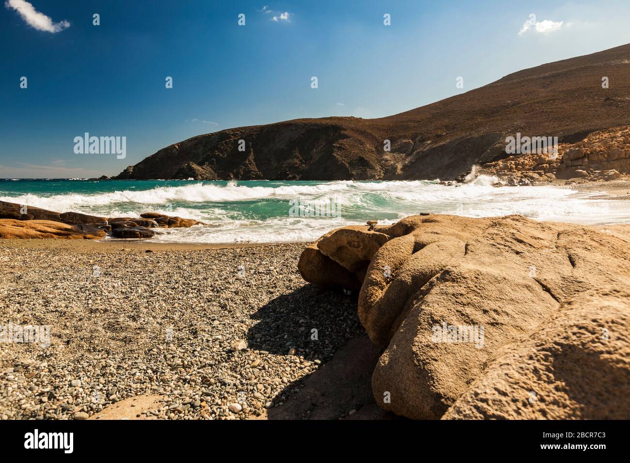 Greece, Cyclades archipelago, Tinos: Livada beach Stock Photo - Alamy