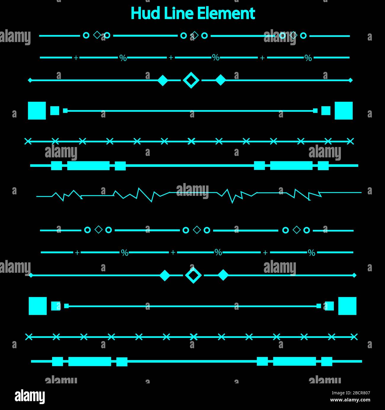 Set of hud line elements,Futuristic Sci Fi Modern User Interface Set ...