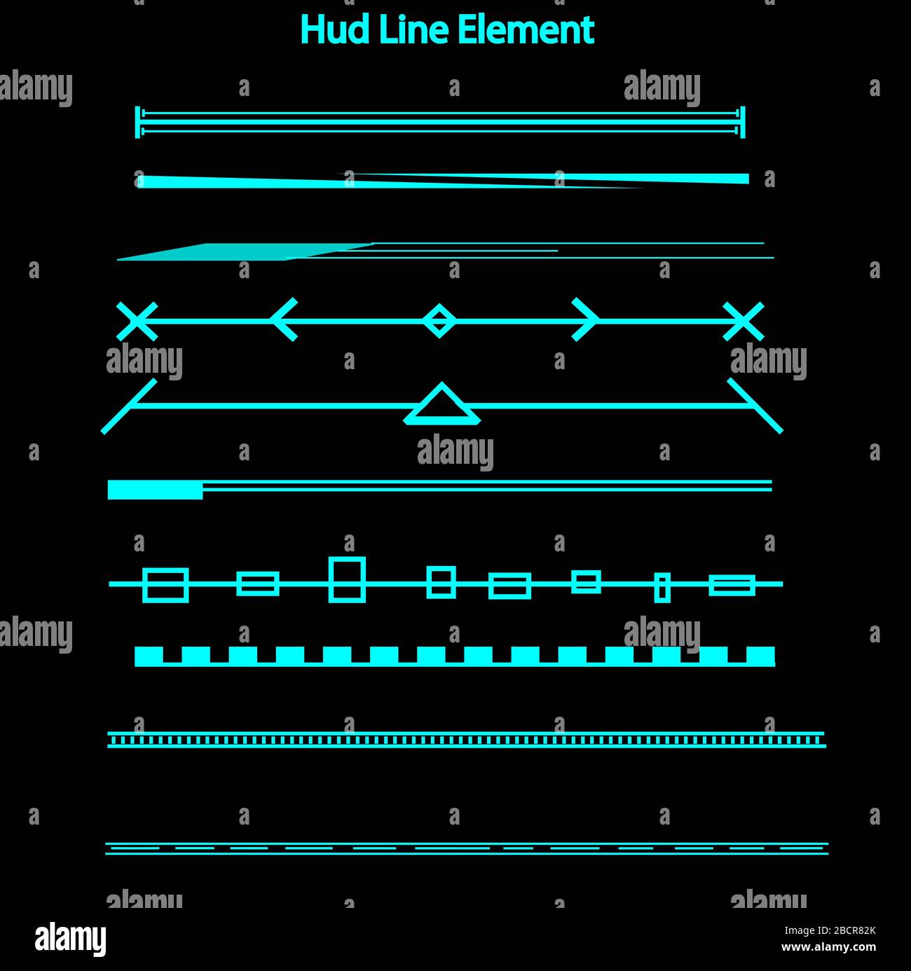 Set of hud line elements,Futuristic Sci Fi Modern User Interface Set ...