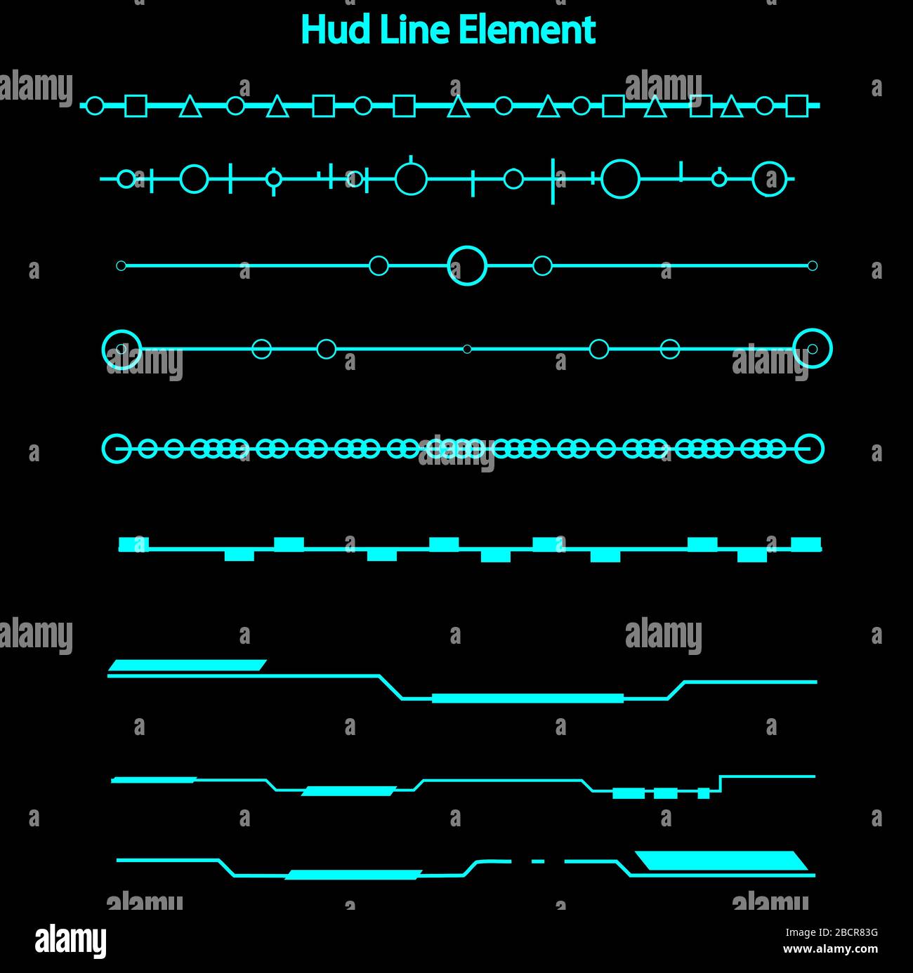 Set of hud line elements,Futuristic Sci Fi Modern User Interface Set ...