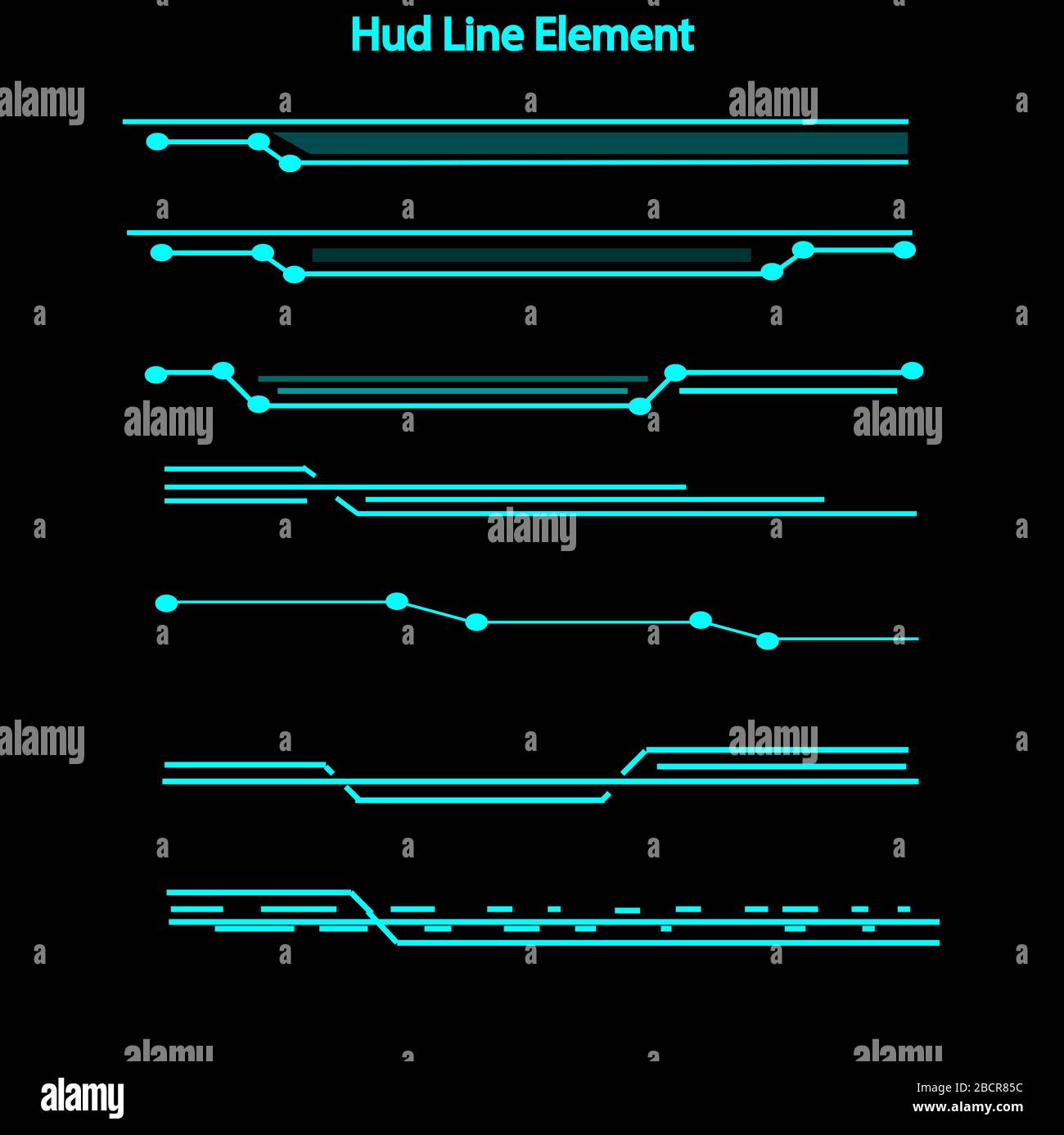 Set of hud line elements,Futuristic Sci Fi Modern User Interface Set ...