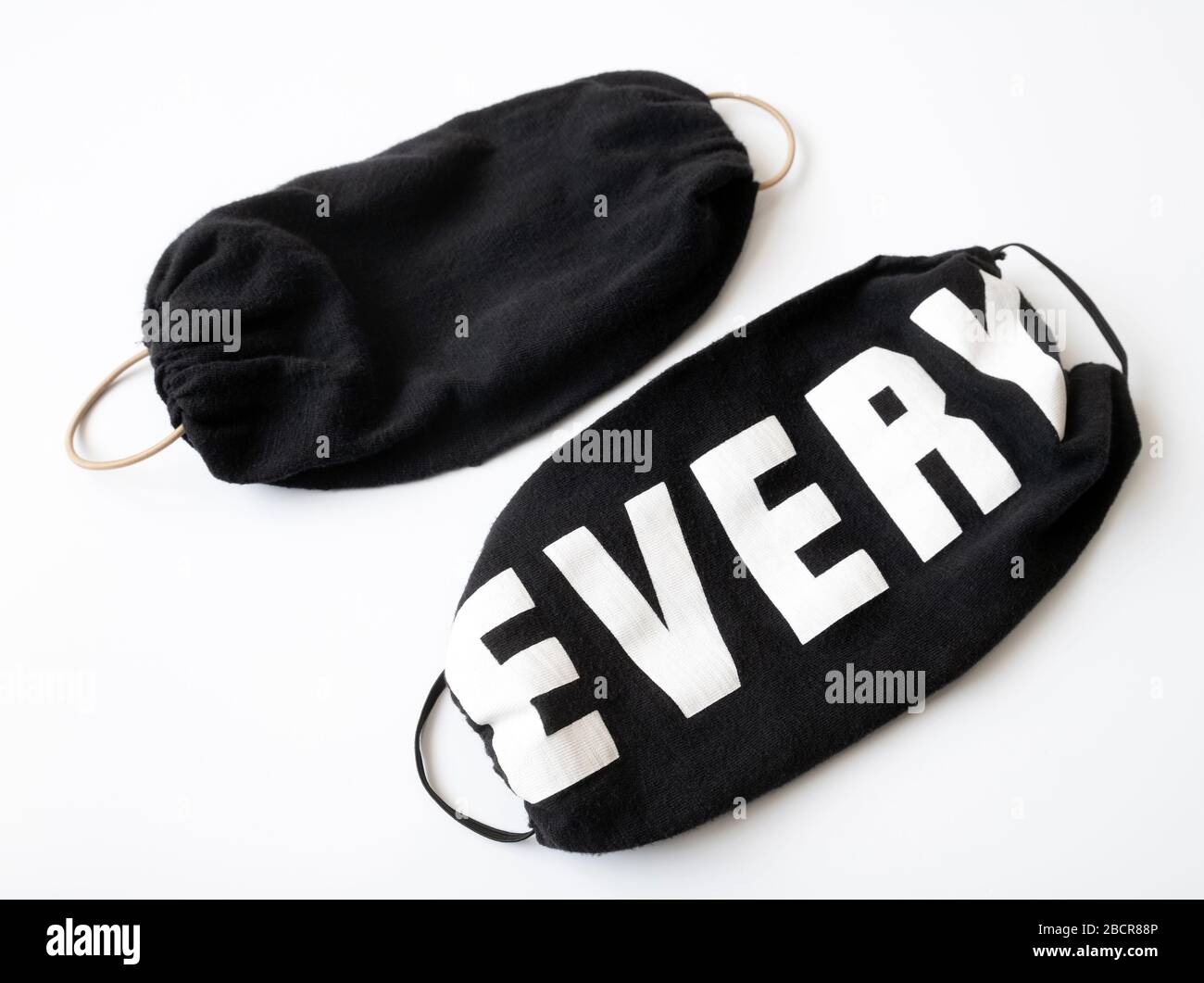 Black mask made by hand during a pandemic Covid-19 due to lack of ...