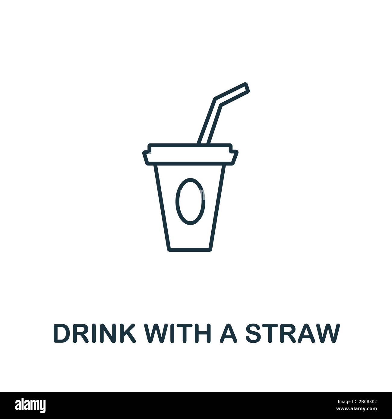 Drink With A Straw icon from fastfood collection. Simple line element ...