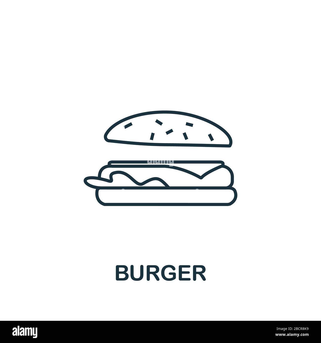 Burger icon from fastfood collection. Simple line element Burger symbol ...