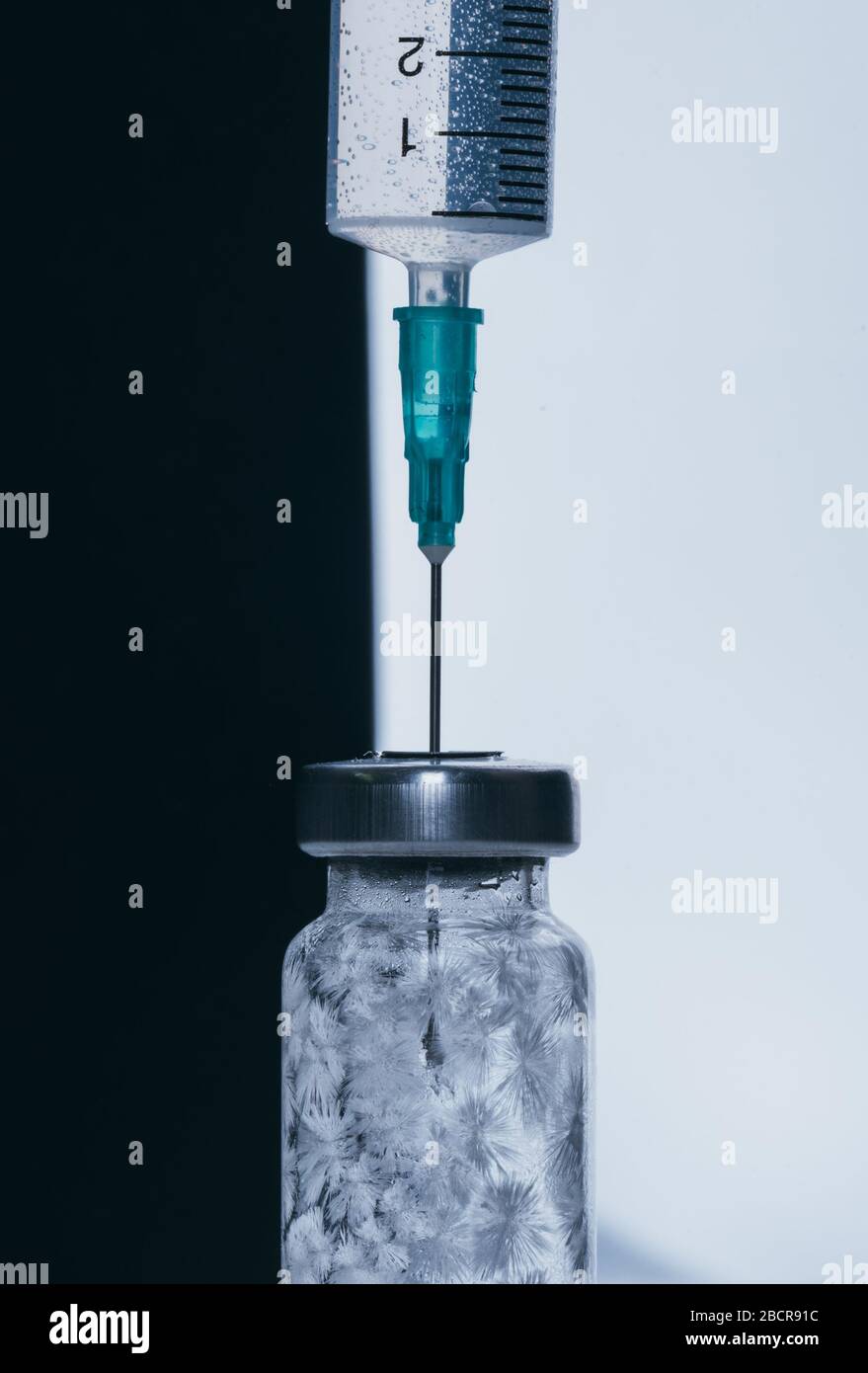Medicine, Injection, vaccine and disposable syringe, drug concept ...