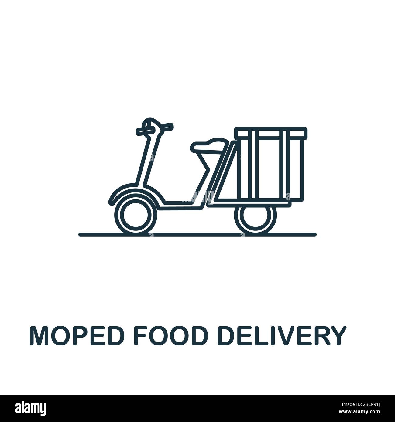 Moped Food Delivery icon from fastfood collection. Simple line element ...