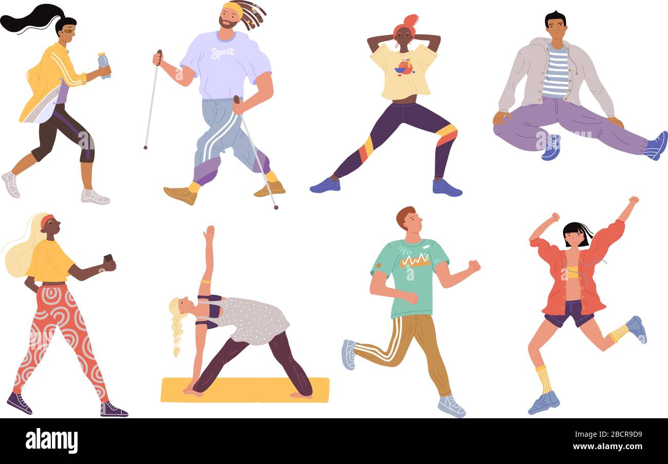 Vector illustration active sports young people Stock Vector Image & Art ...