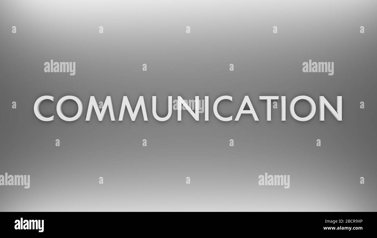 Communication business concept, 3D Illustration, flat lay view, banner ...