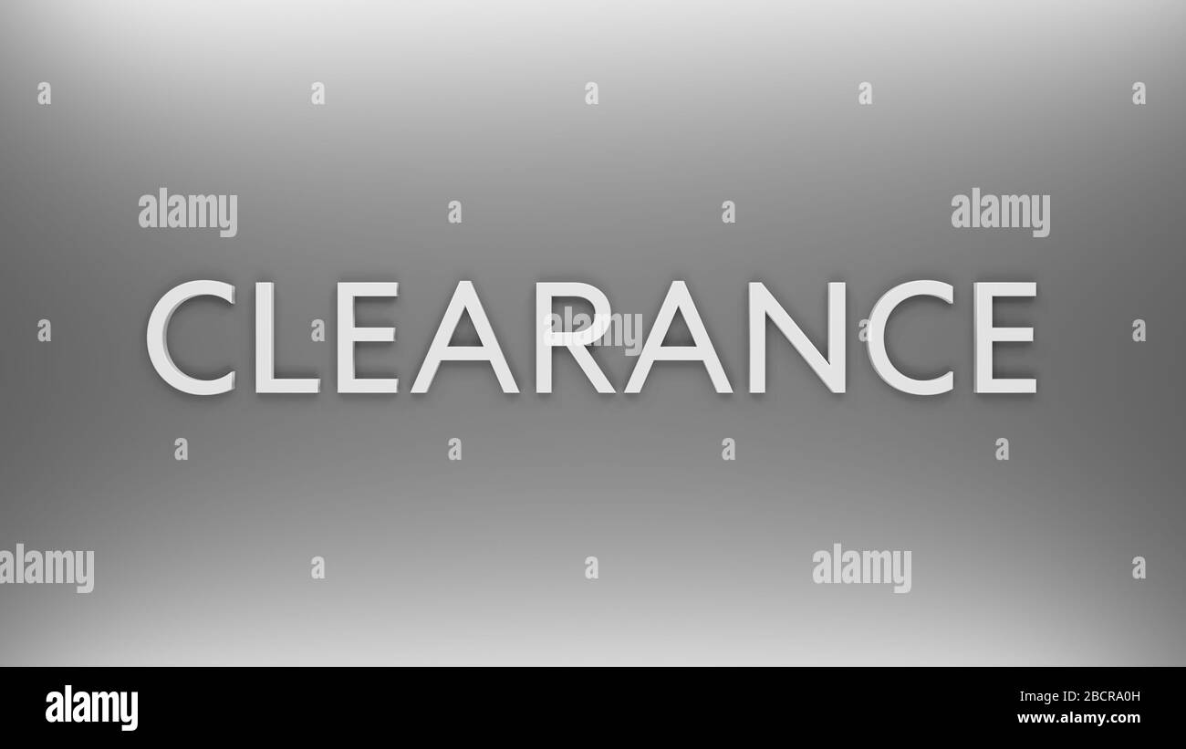 Clearance business concept, 3D Illustration, flat lay view, banner ...