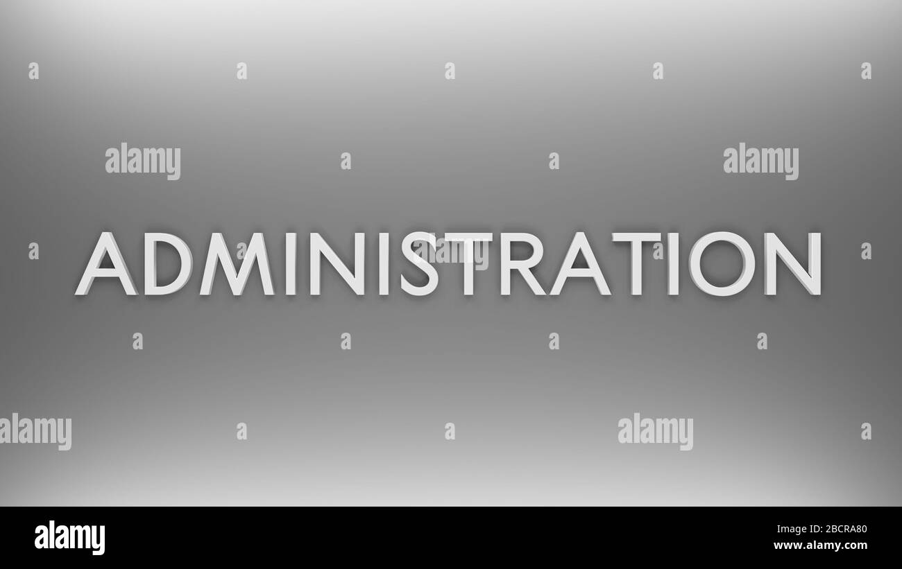 Administration business concept, 3D Illustration, flat lay view, banner ...