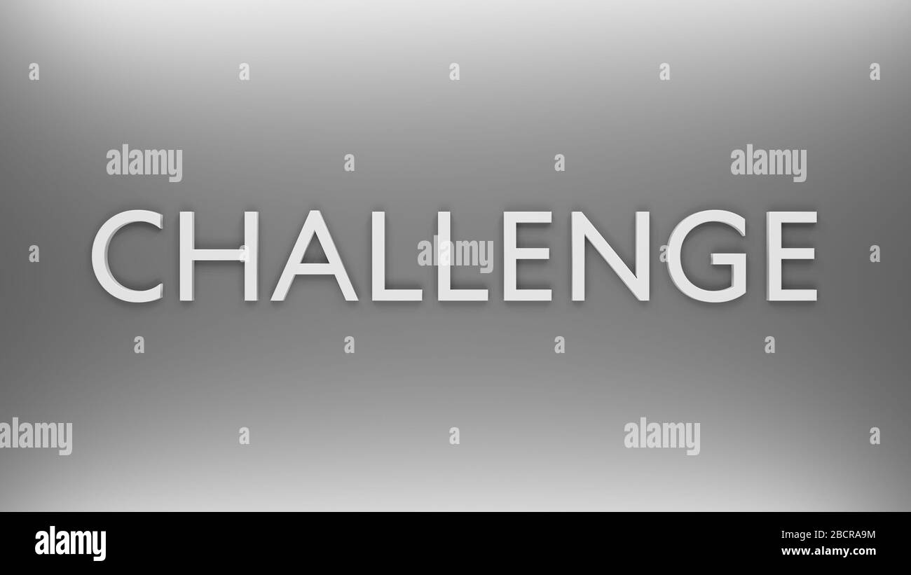 Challenge business concept, 3D Illustration, flat lay view, banner ...