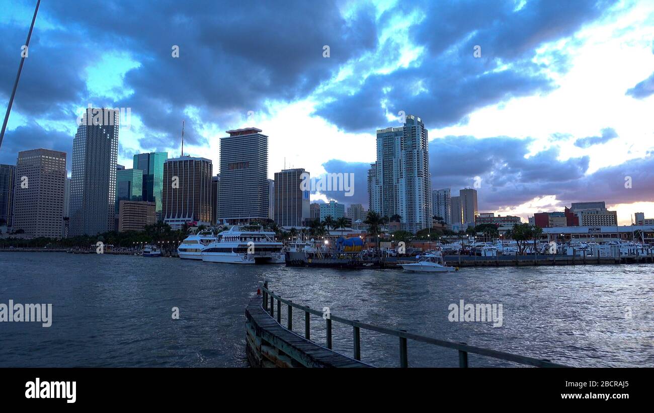 Beautiful miami skyline in evening hi-res stock photography and images ...
