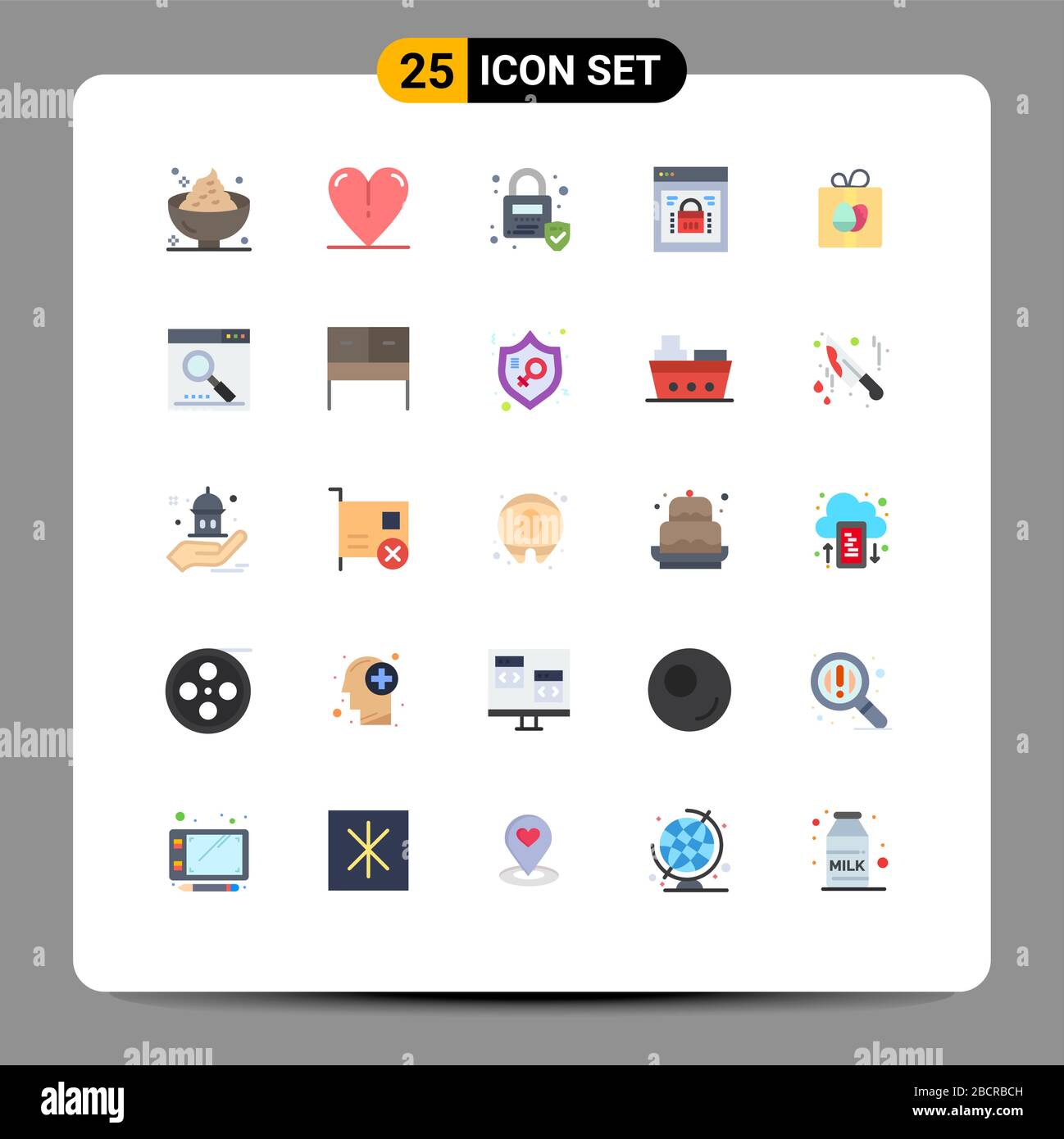 Stock Vector Icon Pack of 25 Line Signs and Symbols for box, web ...