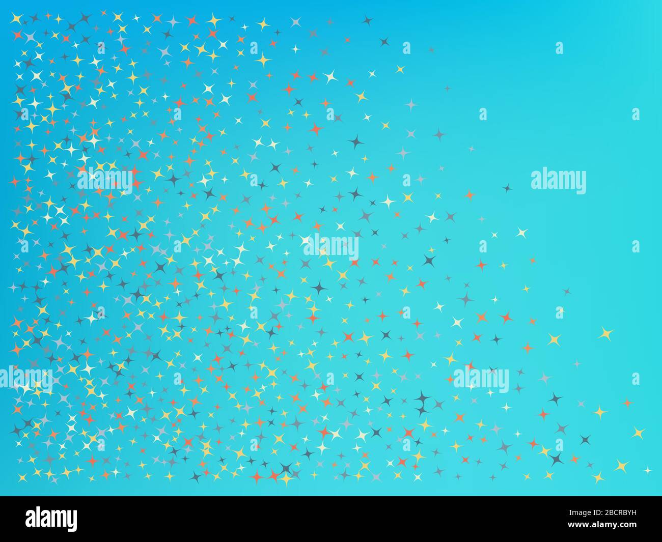 Cyan color background. Stars confetti. Usefull colorific theme ...