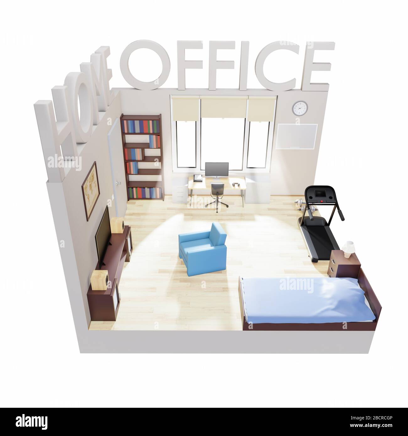 Home office concept illustration Stock Photo - Alamy