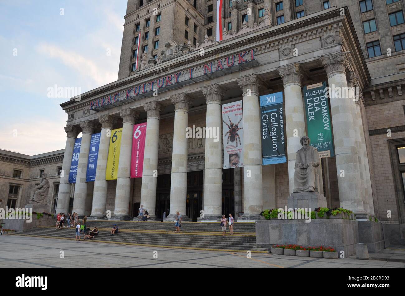 Entrance to the Palace of Culture and Science (PKiN), built 1955 ...