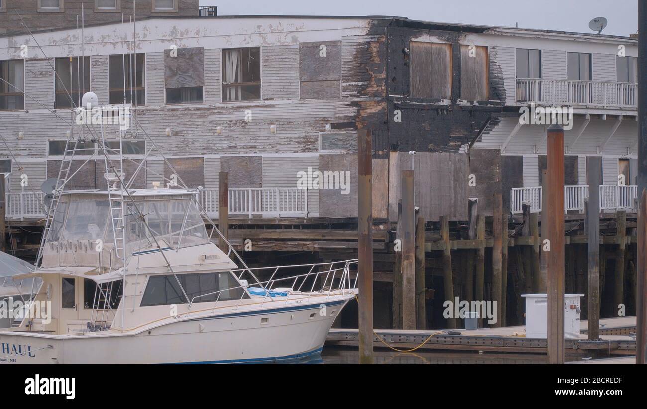 Old pier at Boston Harbor - travel photography Stock Photo - Alamy