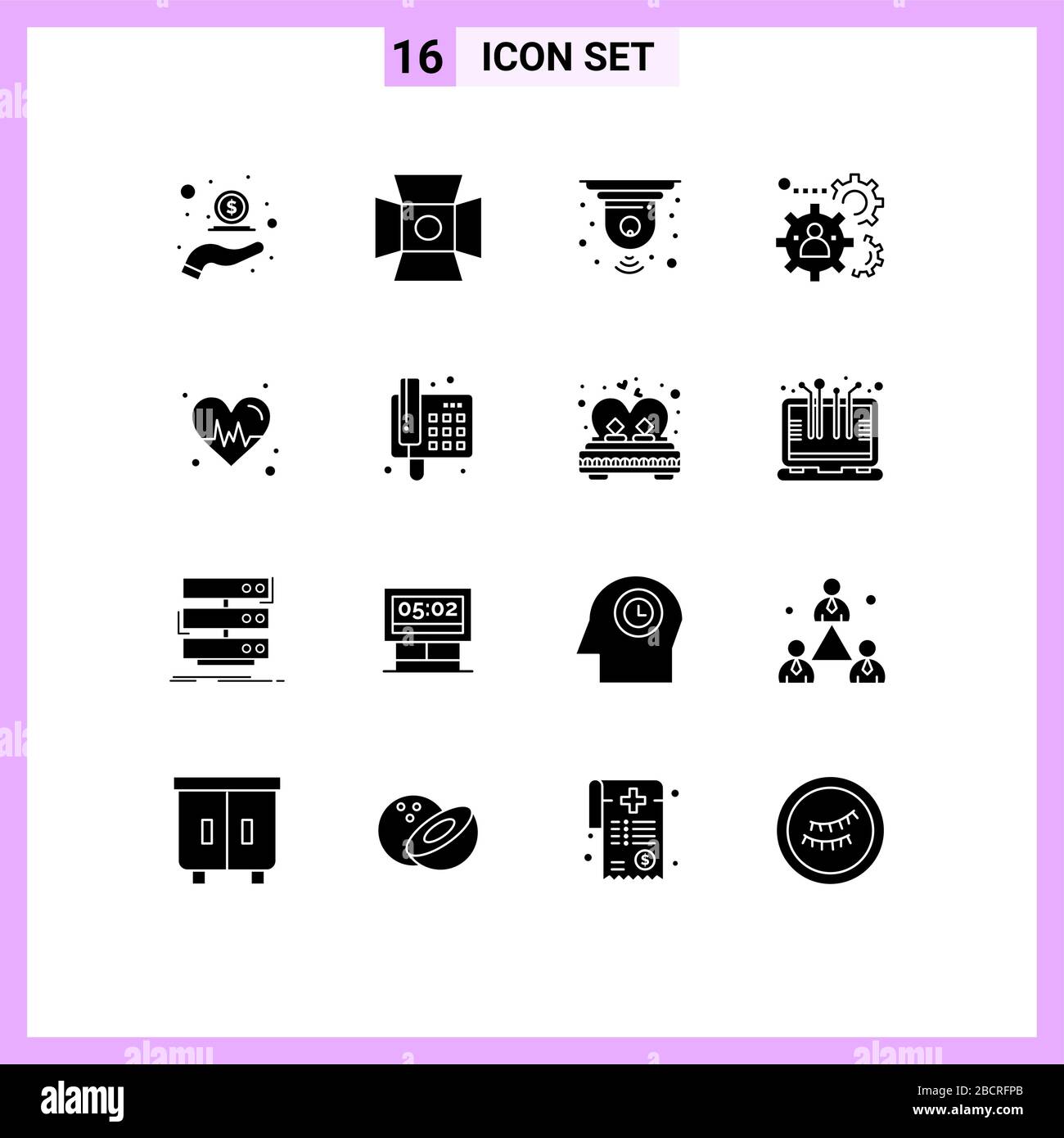 Stock Vector Icon Pack of 16 Line Signs and Symbols for teamwork ...