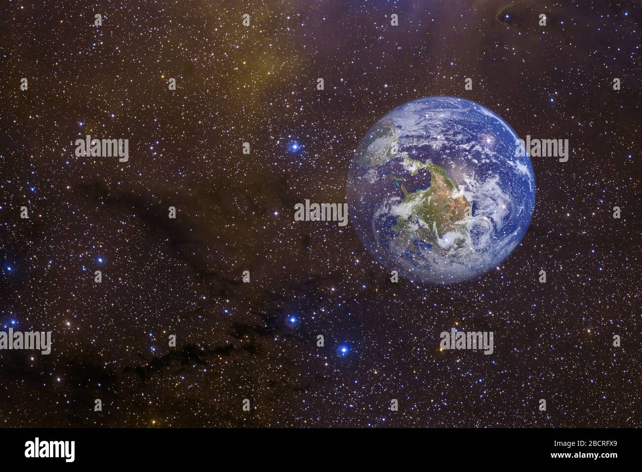 Planet Earth in outer space. Elements of this image furnished by NASA ...
