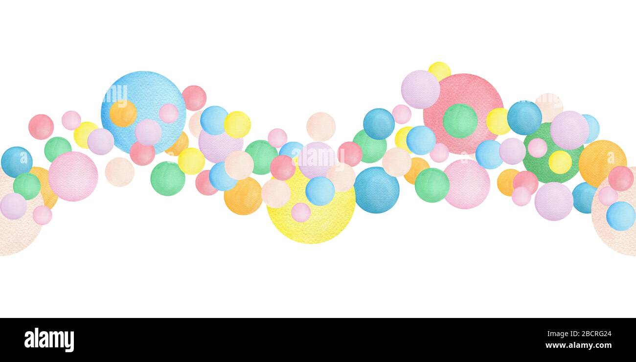 seamless repeat border with colorful pastel dots, ornamental border ...
