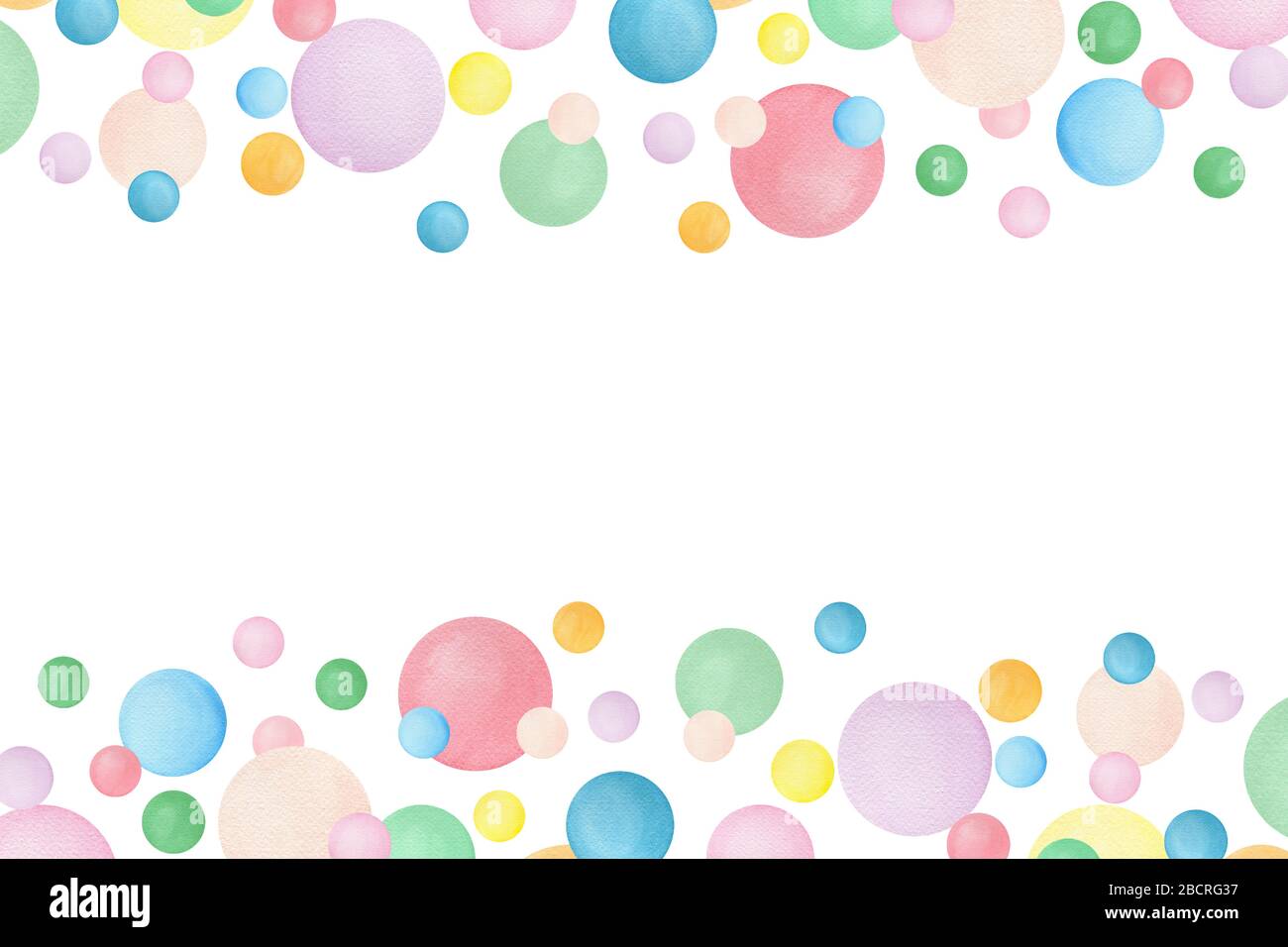 watercolor frame with colorful bubbles and copy space, card design ...