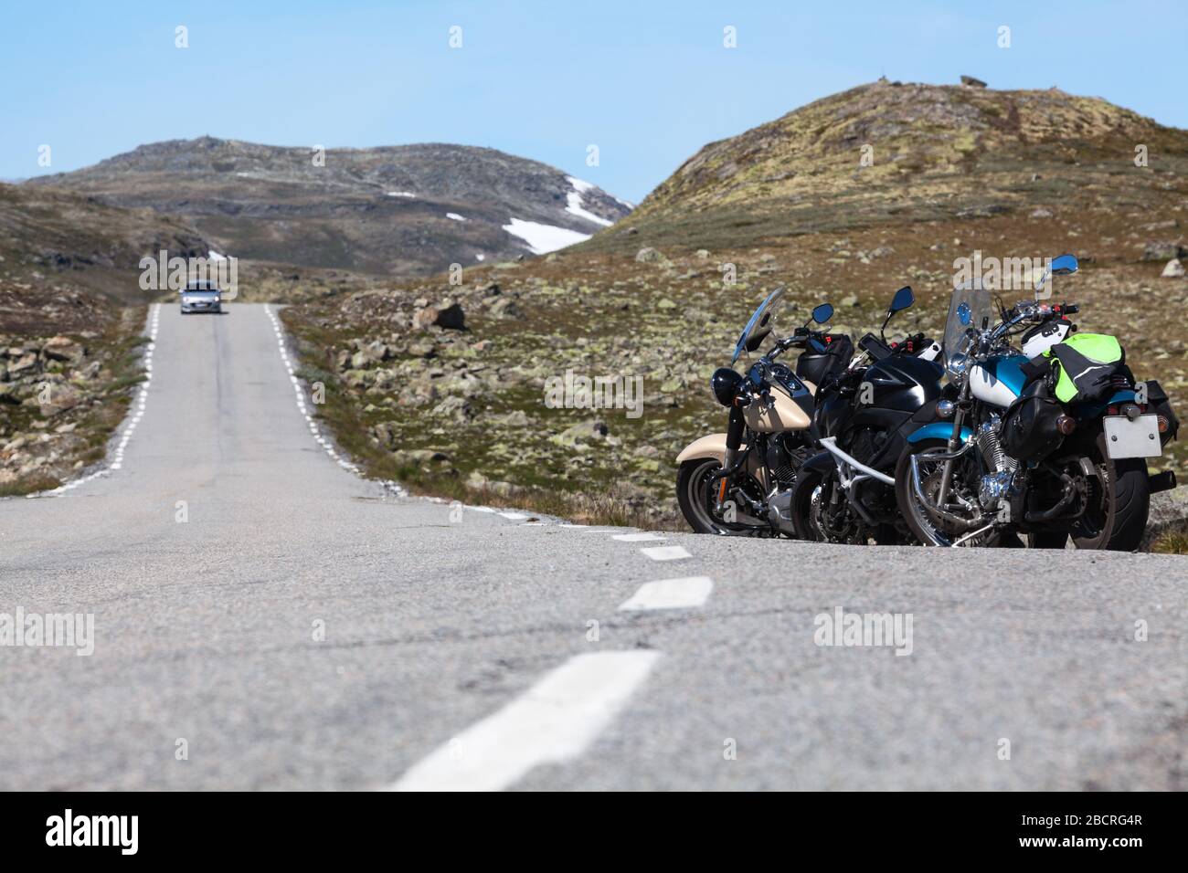 Norwegian Scenic Route Aurlandsfjellet 243 runs across the mountains ...