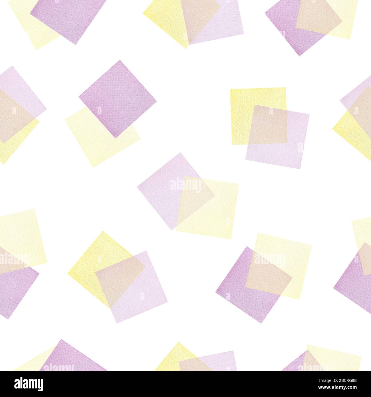 seamless repeat pattern with watercolor squares in purple and yellow ...