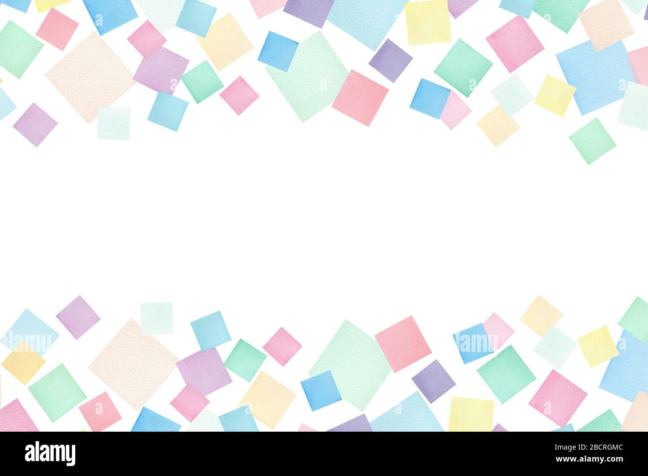 abstract geometric background with squares, watercolor frame with ...