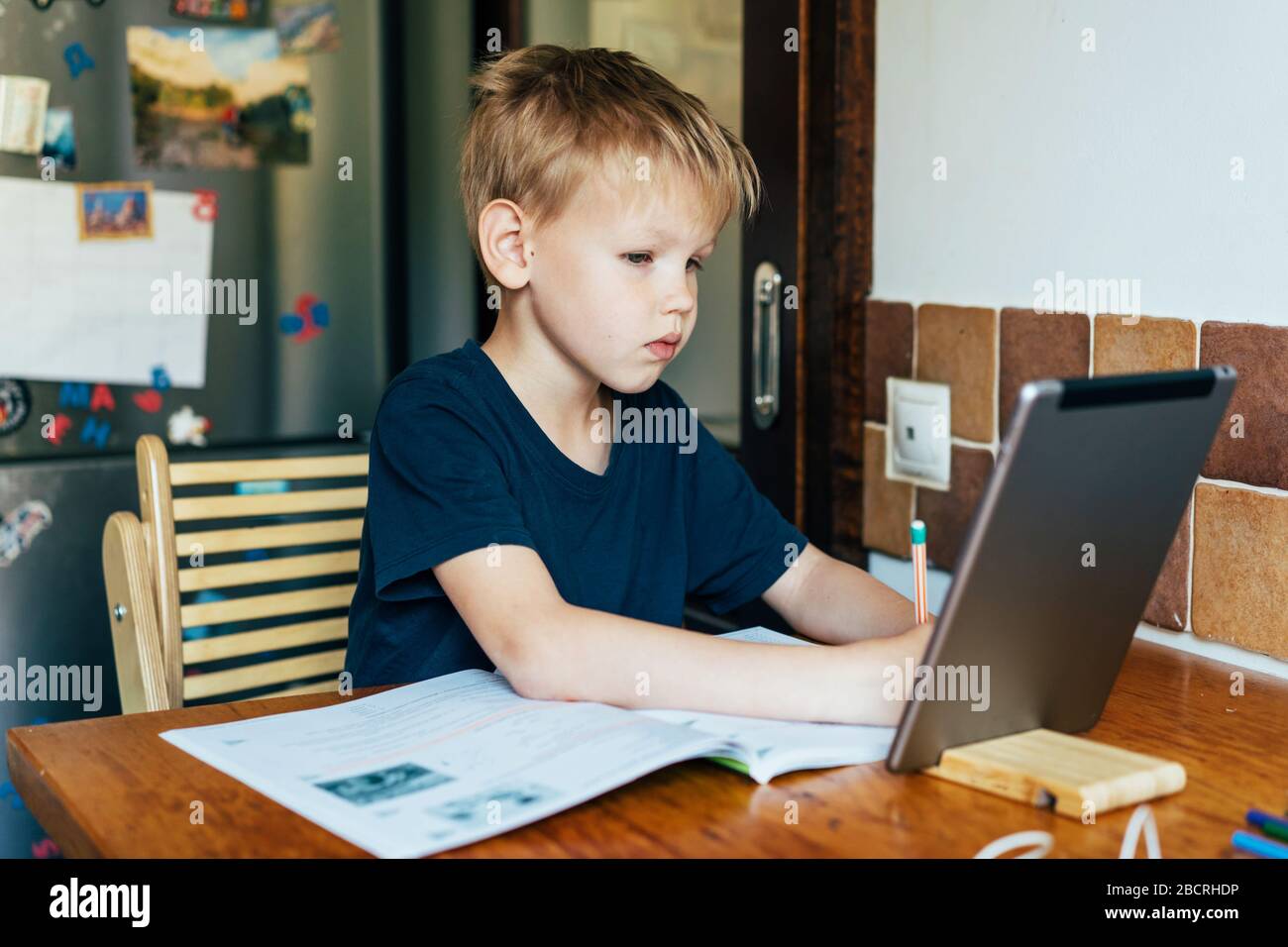 Learning from home online Stock Photo - Alamy