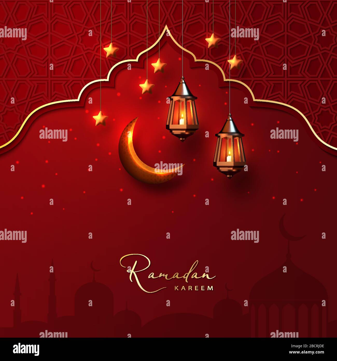Crescent moon ramadan kareem greeting Stock Vector Images - Alamy