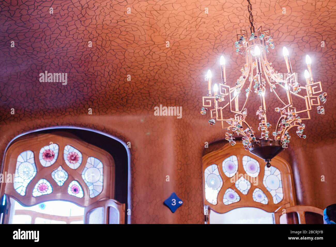 the interior of the famous Casa Batllo, restored by Antonio Gaudi and ...