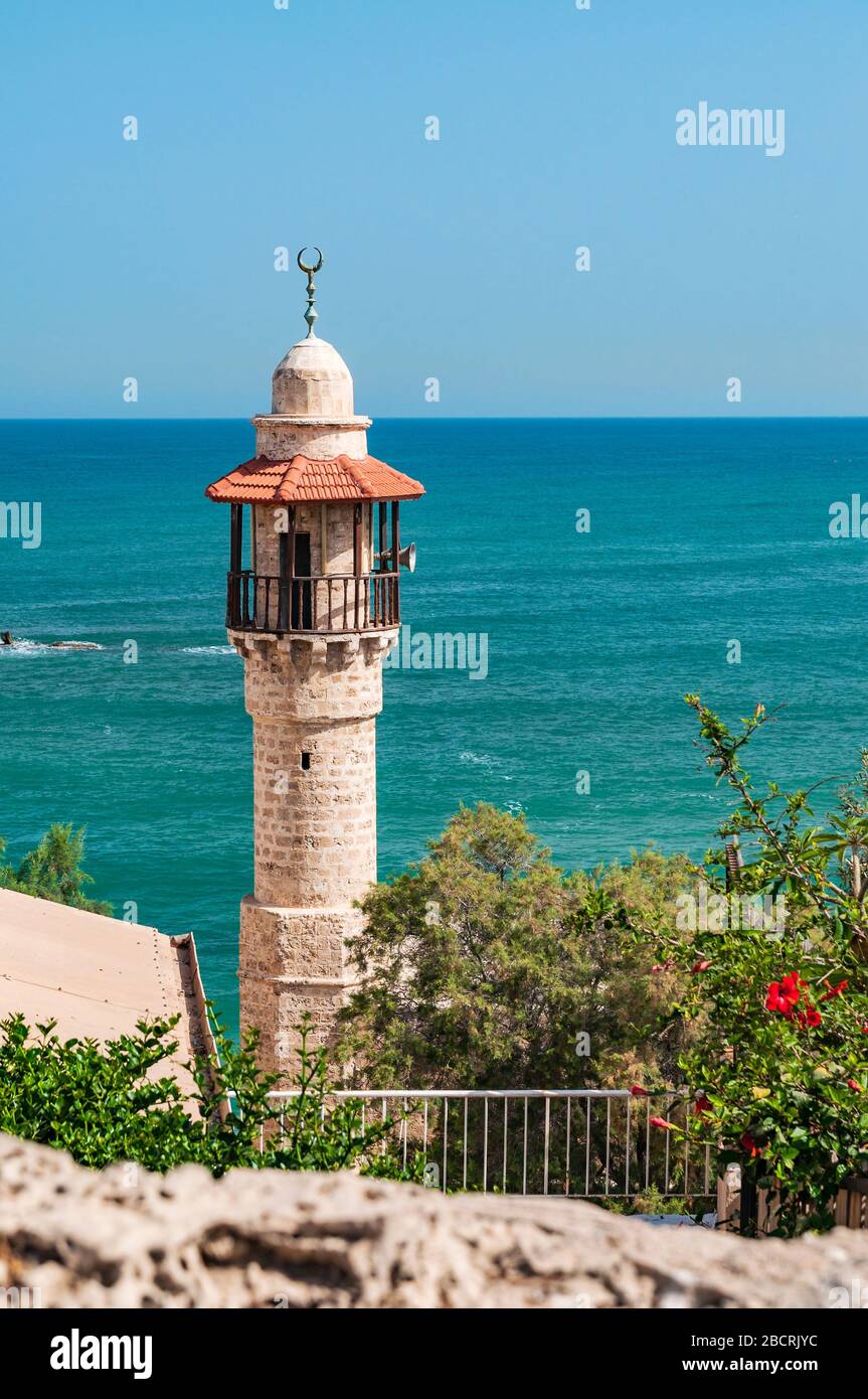 minaret at mediterranean coast in jaffa, israel Stock Photo - Alamy
