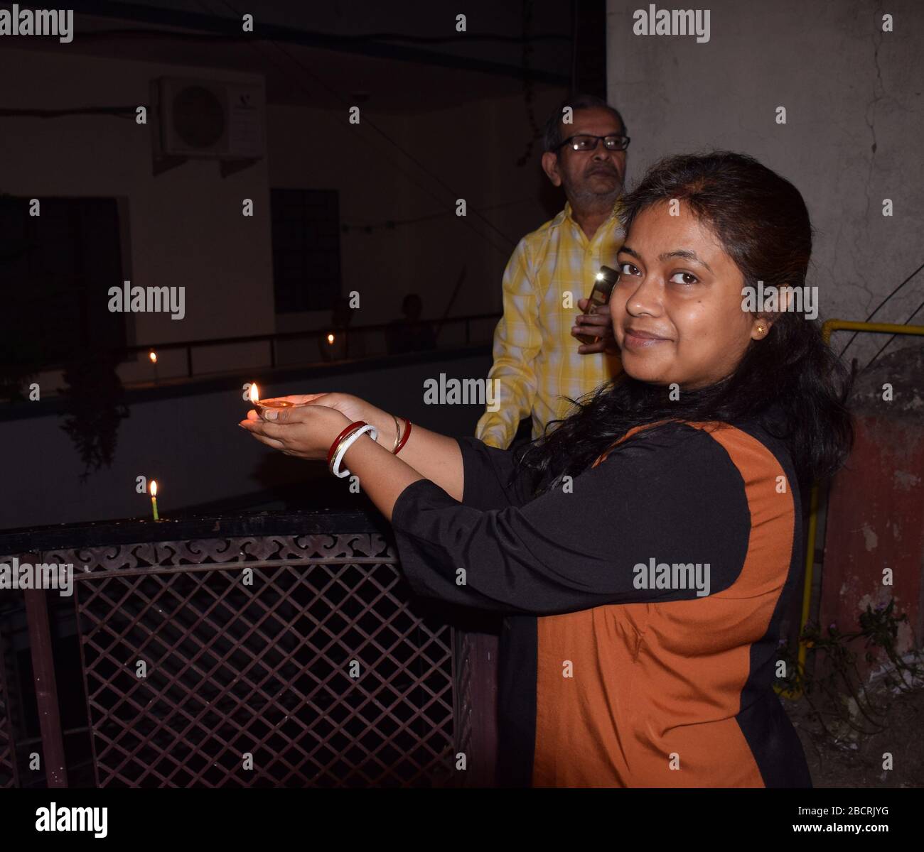 Lighting diya in balcony hi-res stock photography and images - Alamy