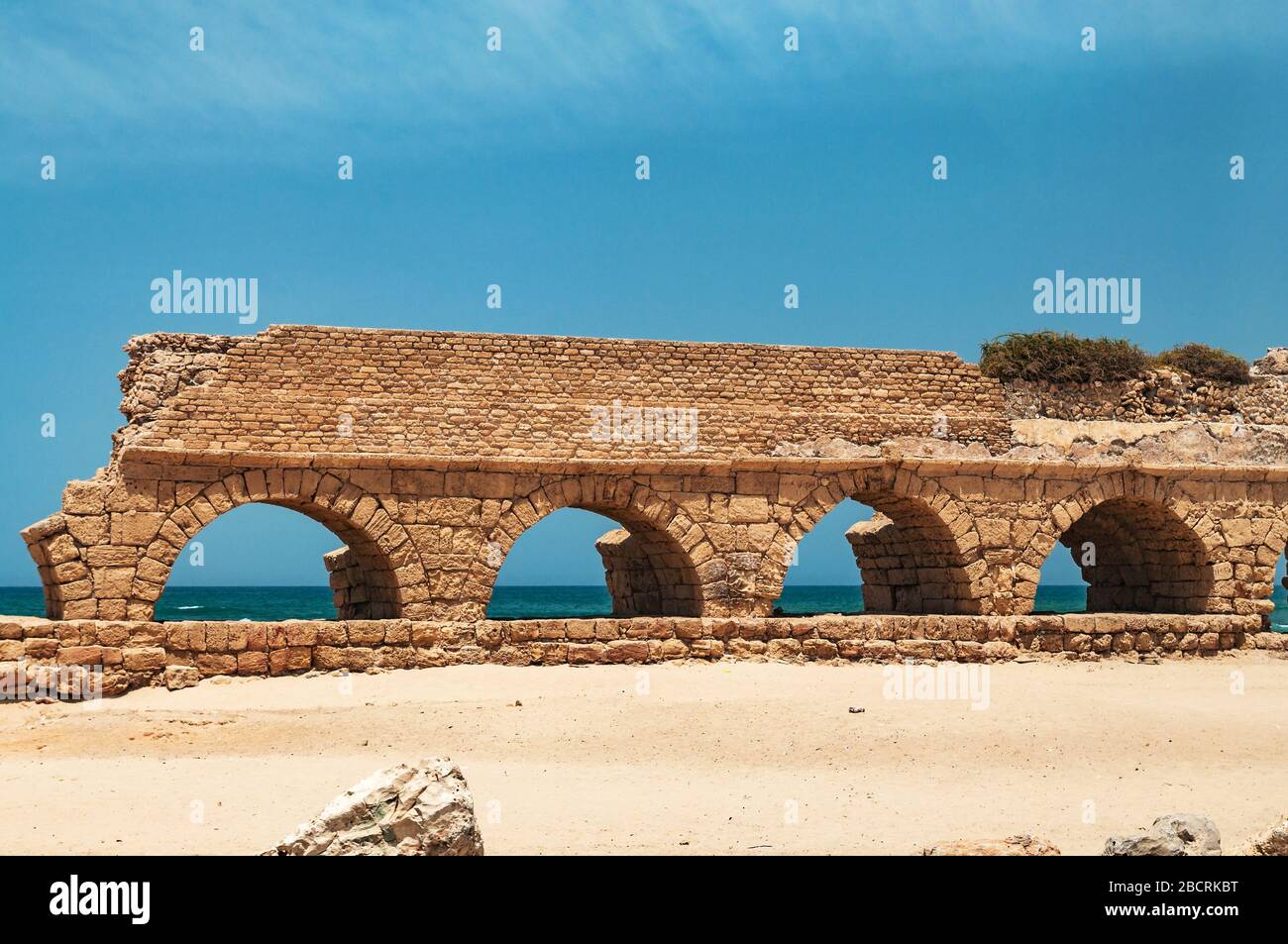 aqueduct of ancient caesarea, israel Stock Photo - Alamy