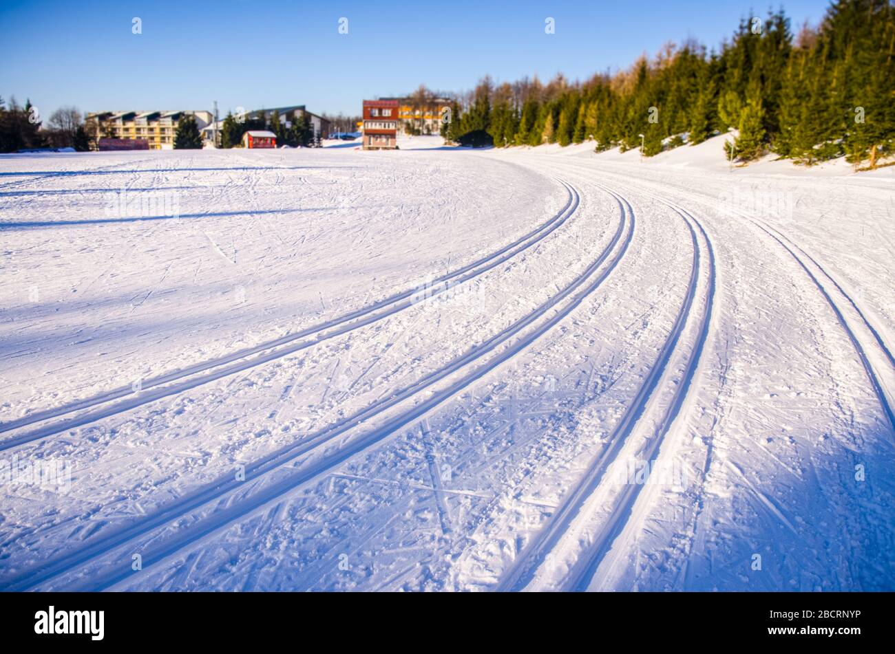 Nordic ski track for classic in beautiful winter areal - sport active ...