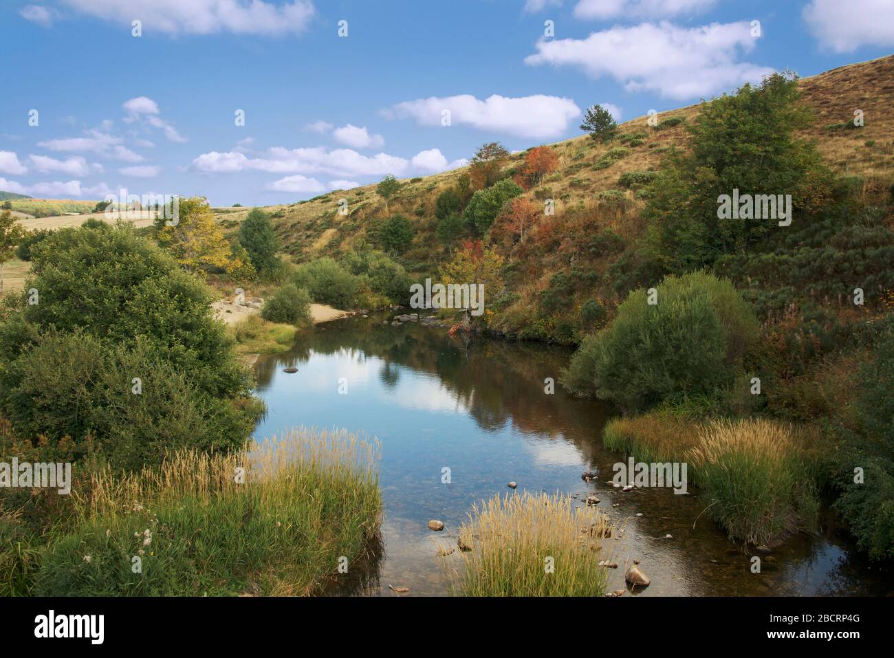 Loire River at its source Gerbier de Jonc Cevenne Highlands France ...